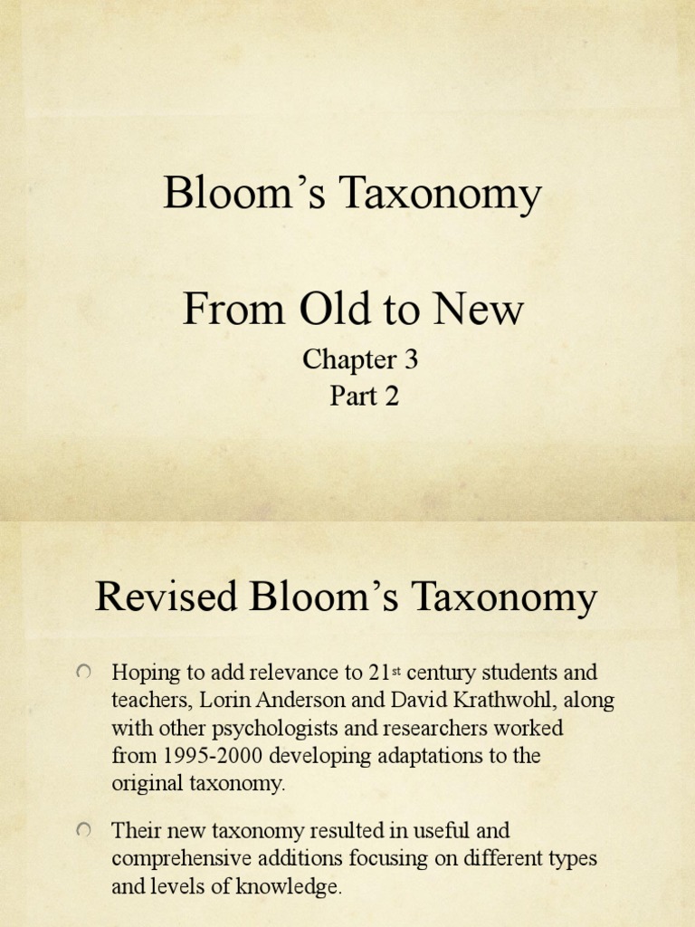 Revised Bloom's Taxonomy Overview | PDF