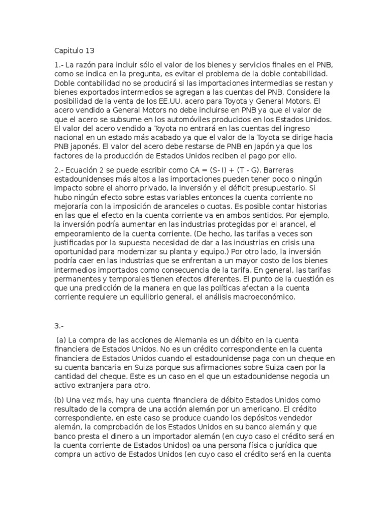 Capitulo-13 . - ECONOMIA INTERNACION LA KRUGMAN | PDF | Balance de pagos | Balance ...