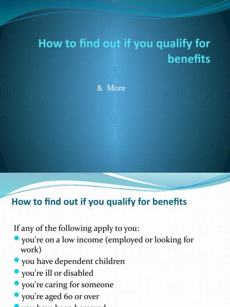 How To Find Out If You Qualify For Benefits | PDF | Loans | Welfare State