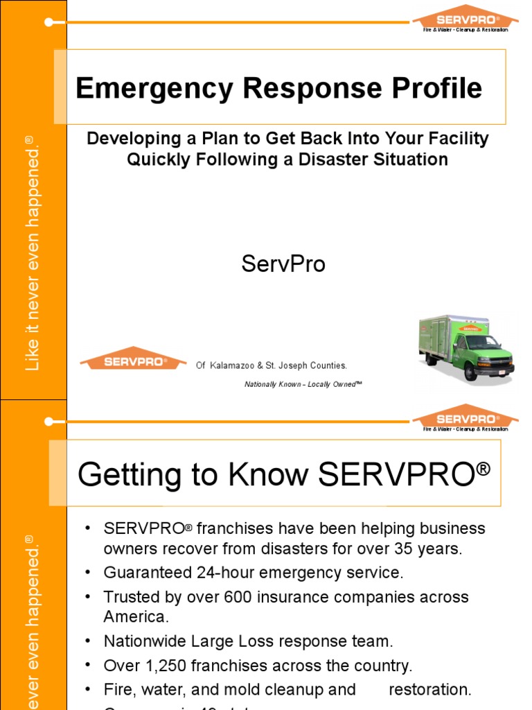 Emergency Response Profile: Servpro | PDF | Emergency | Enterprise ...