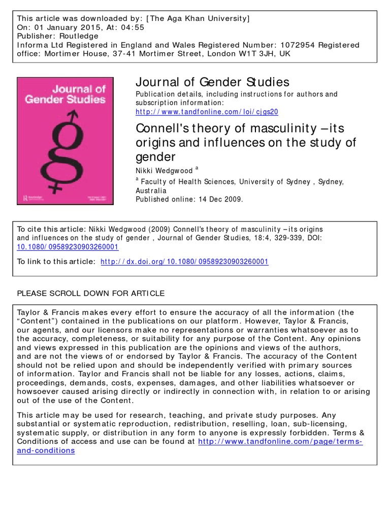 Connell's Masculinity Theory Explored | PDF | Masculinity | Gender