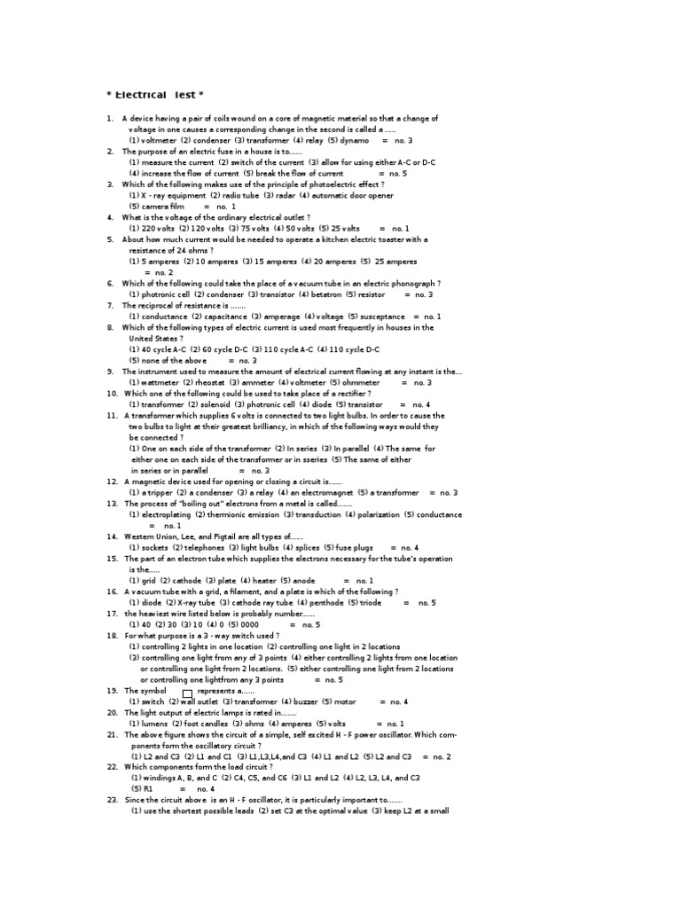 Electrical Technology Study Guide | PDF | Electric Current | Vacuum Tube