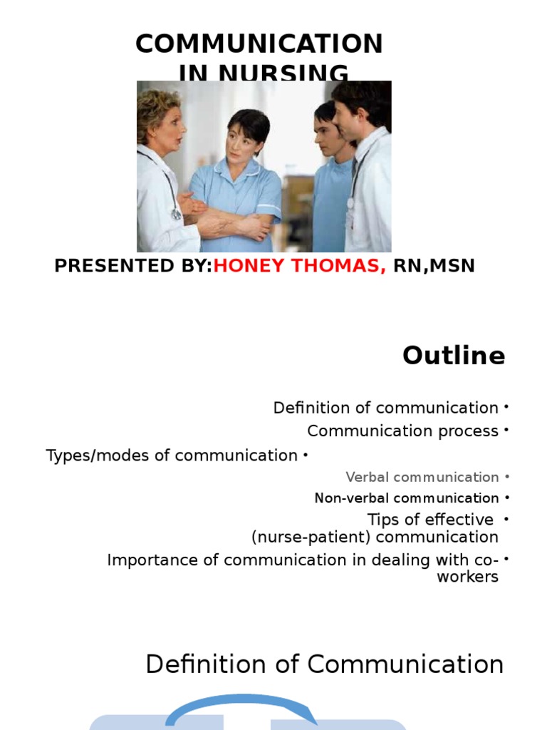 Communication in Nursing | PDF | Nonverbal Communication | Communication