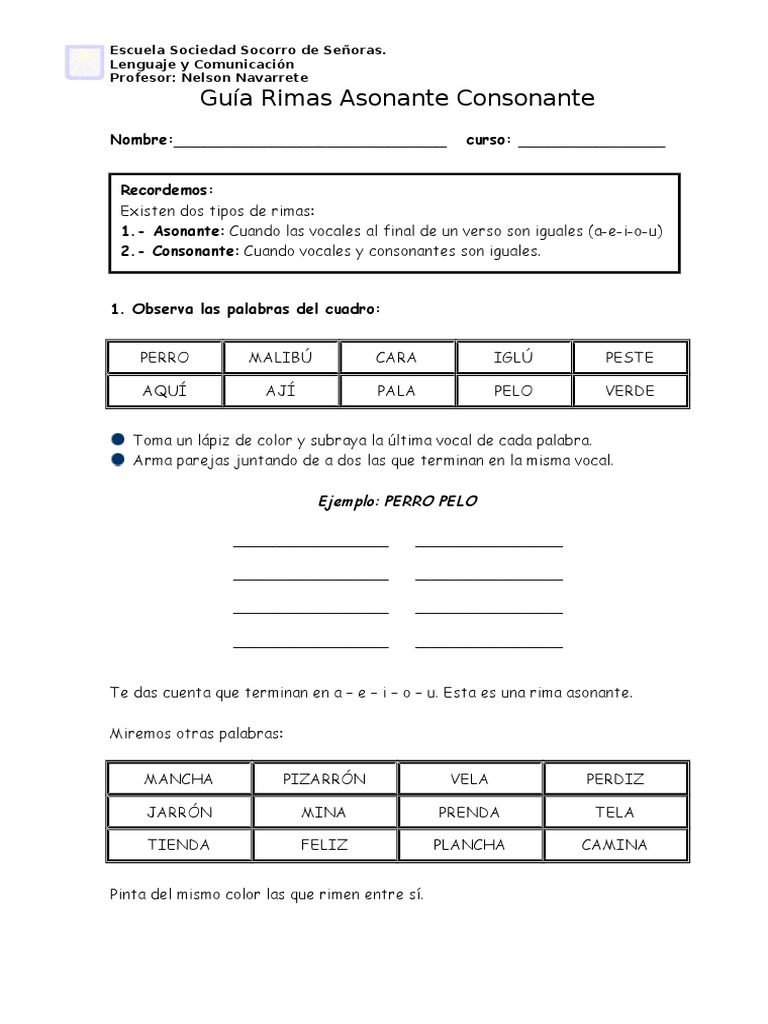 Rimas Asosnates Consonantes. Hoy. | Rima | Lingüística