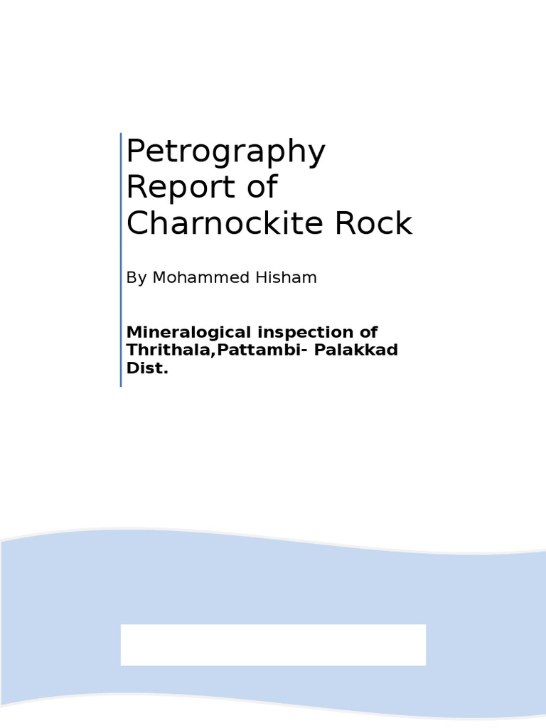 Petrography Report of Charnockite Rock | PDF | Granite | Rock (Geology)