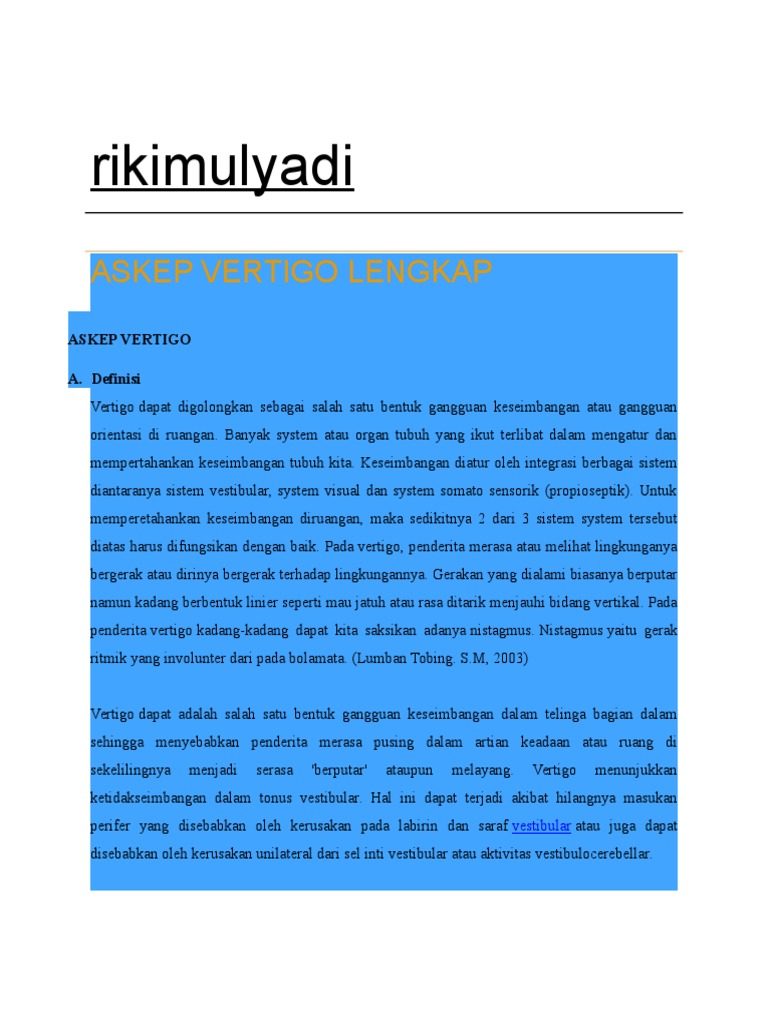 Woc Vertigo | PDF | Pengembangan Diri | Kesehatan Holistik