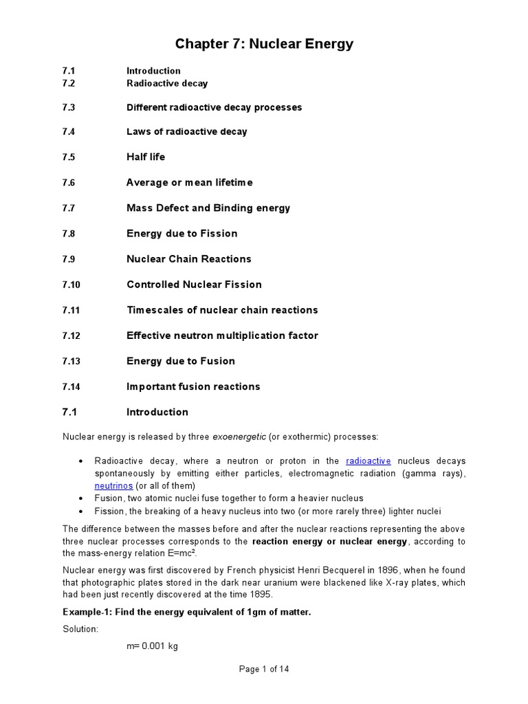Understanding Nuclear Energy Concepts | PDF | Nuclear Fission | Nuclear ...