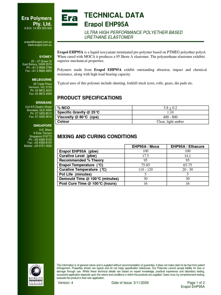 Erapol EHP95A | PDF | Polyurethane | Building Engineering