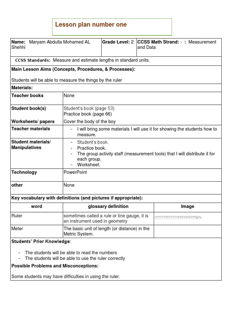 Lesson Plan 1 | PDF | Lesson Plan | Cognitive Science