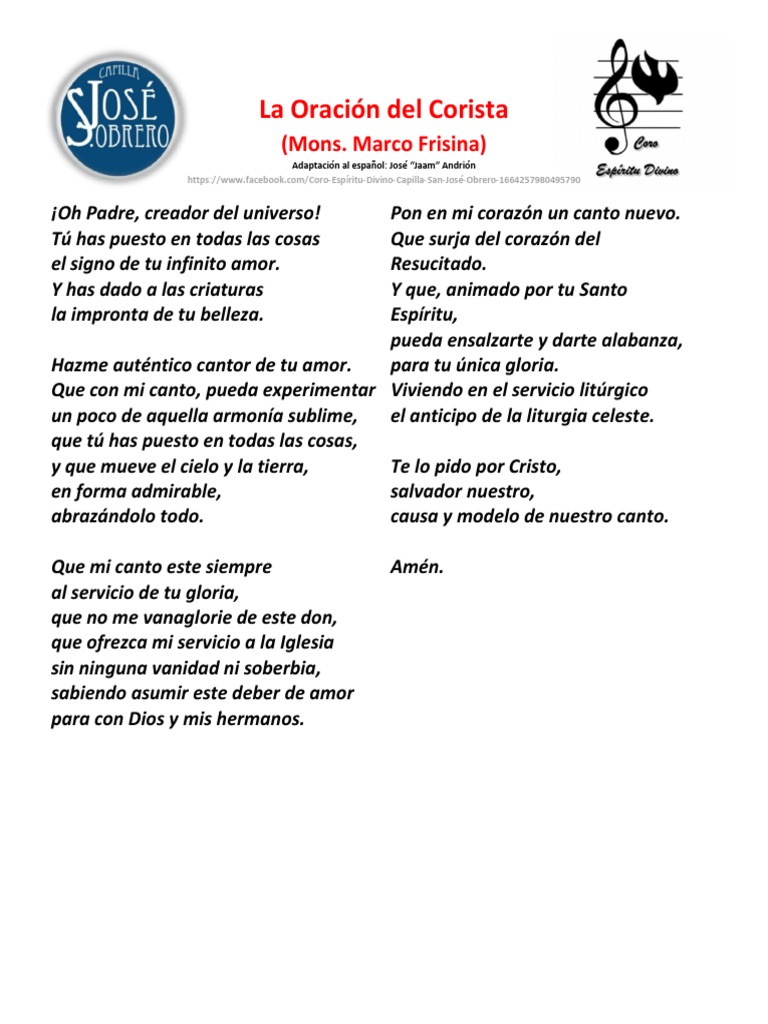 La Oración Del Corista