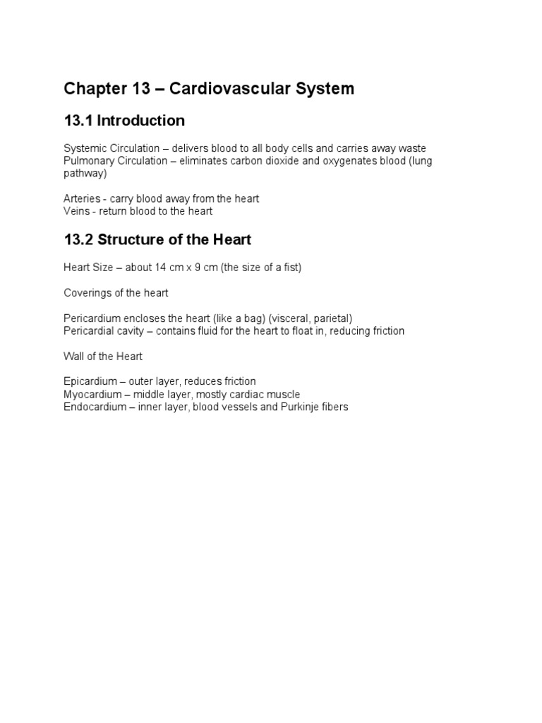 Circulatory System Notes | PDF