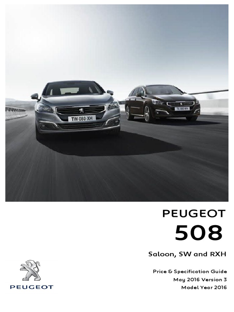 Peugeot 508 Prices and Specifications Brochure | PDF | Headlamp | Airbag