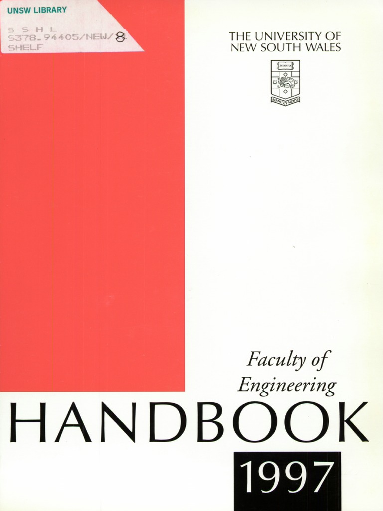 Uns W Engineering Handbook 1997 | PDF | Academic Degree | Postgraduate ...