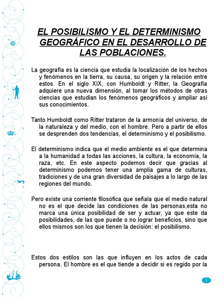 Posibilismo y Determinismo Geografico | Descargar gratis PDF | Determinismo | Geografía