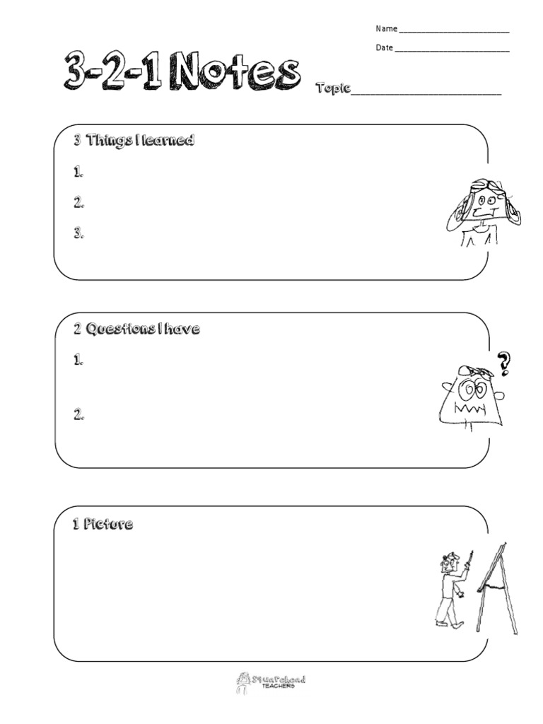 321 Notes Graphic Organizer | PDF