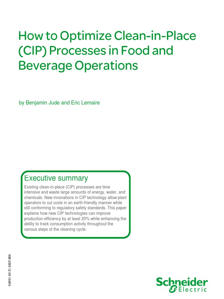2013 - How To Optimize Clean-In-Place (CIP) Processes in Food and ...