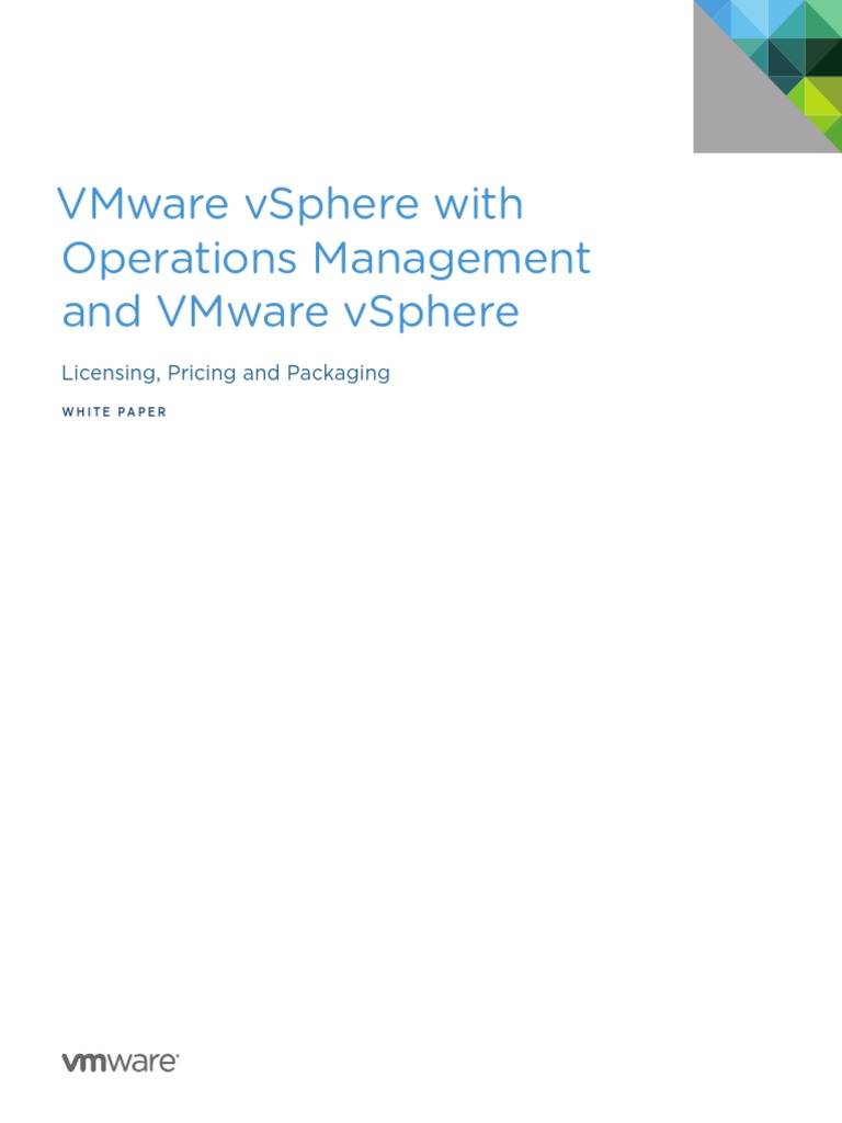 VMware VSphere Pricing Whitepaper | PDF | Desktop Virtualization | V Mware