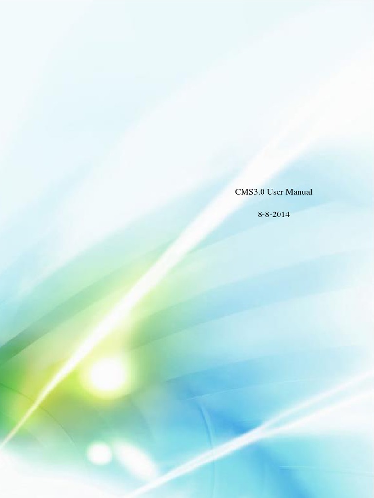 Cms3.0 User Manual | PDF | Installation (Computer Programs) | Camera Lens