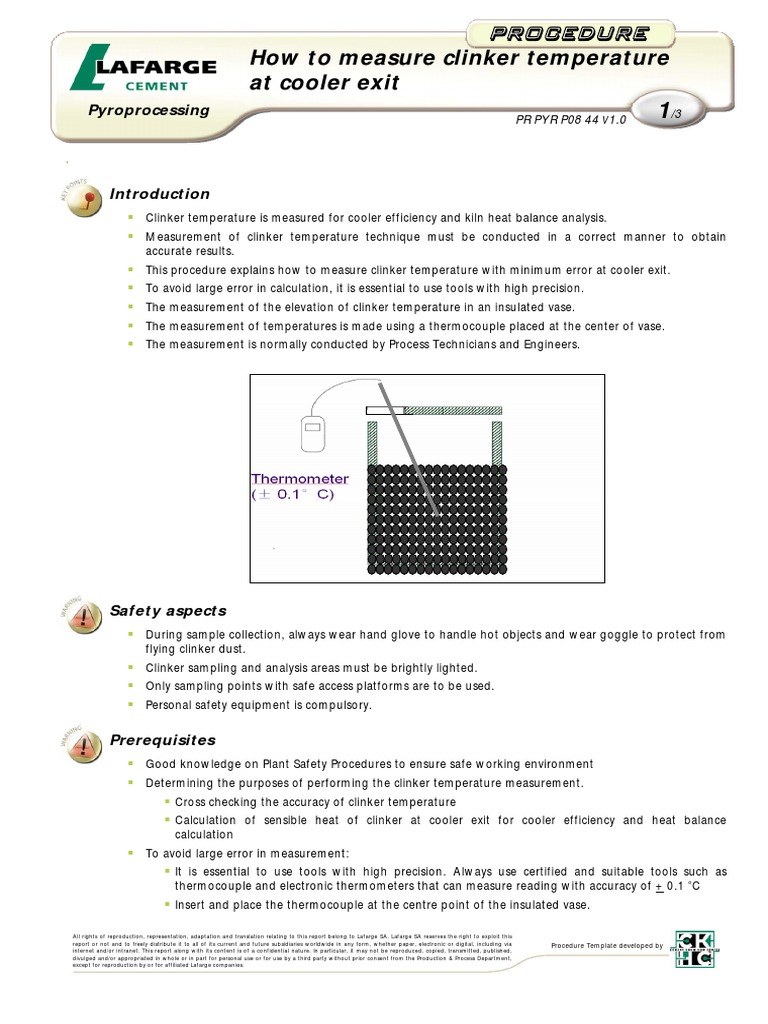 Measure Clinker Temperature at Cooler Exit | PDF | Accuracy And ...