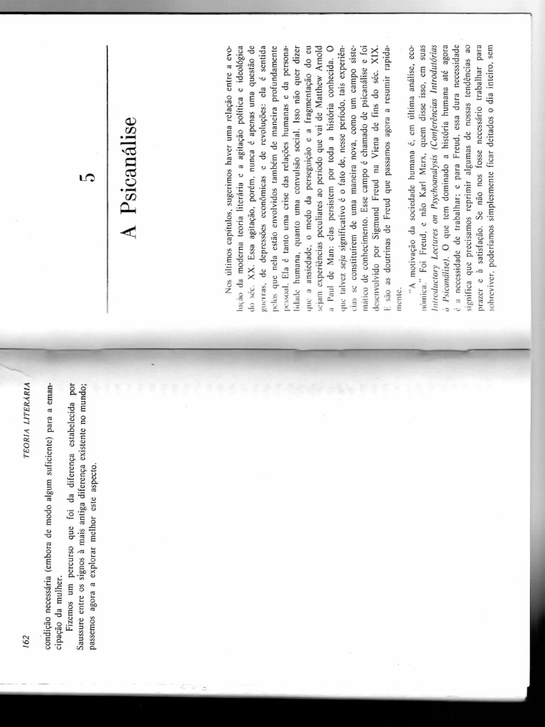 A Psicanálise Terry Eagleton em Teoria Da Literatura Uma Introdução PDF ...