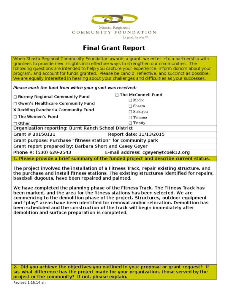 Grant Report Format | PDF | Business