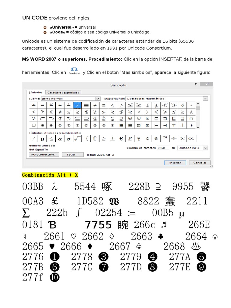 04 Código UNICODE Ejemplos | PDF