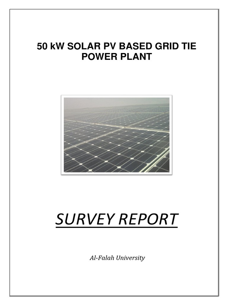 50kW Solar Power Plant Survey Report | PDF | Solar Energy | Physical ...