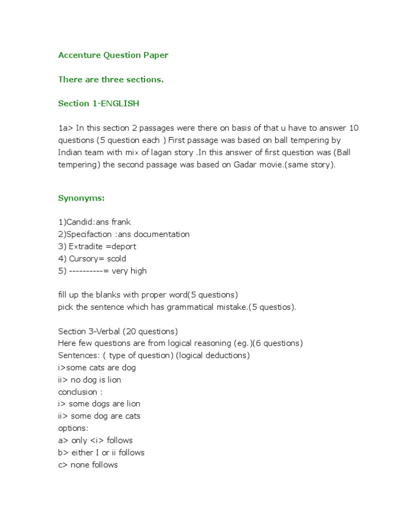 Accenture Question Paper | PDF | Teaching Mathematics | Computing And ...