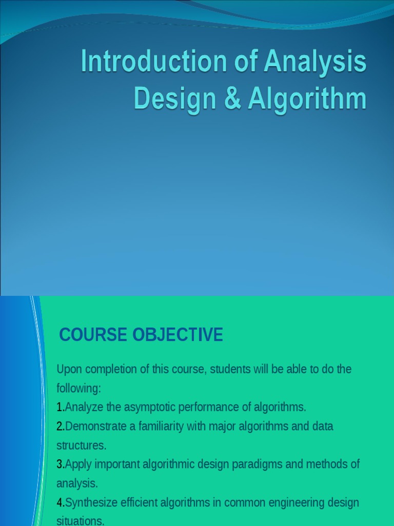 Introduction of Analysis Design & Algorithm | PDF | Dynamic Programming ...