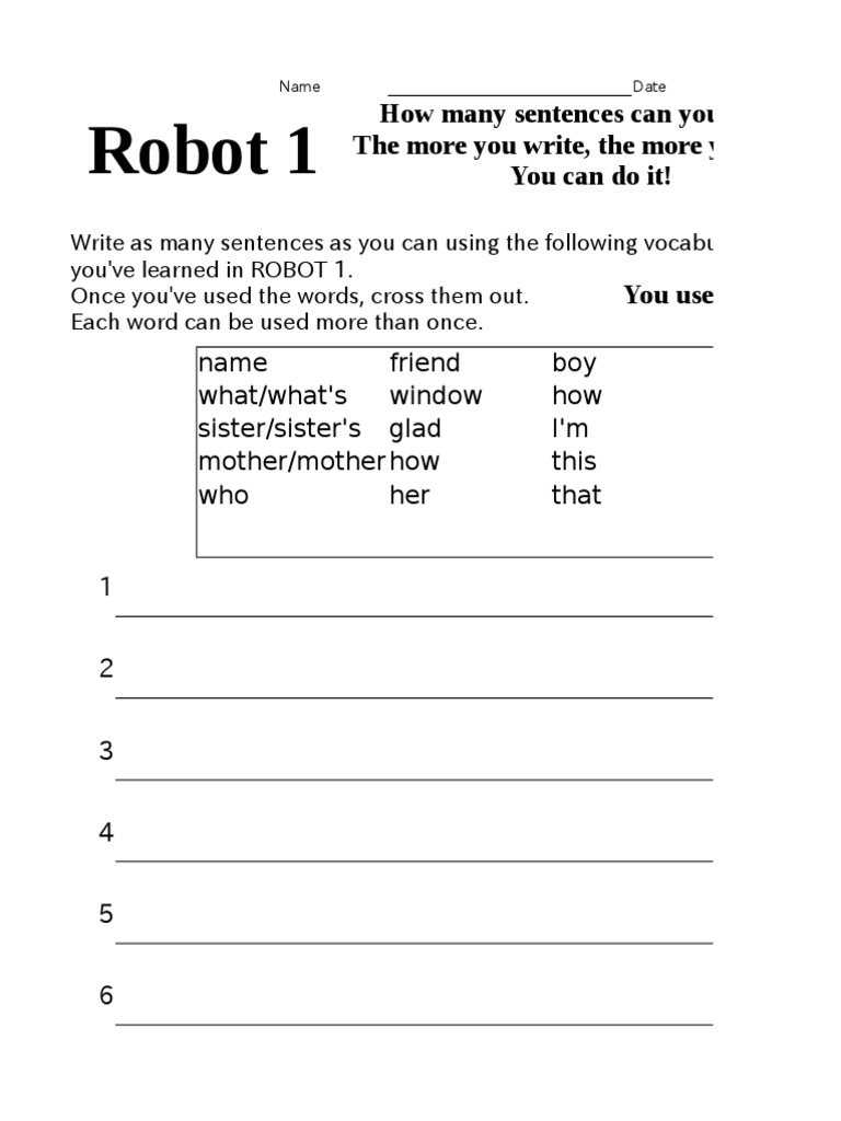 Robot Test | Download Free PDF | Vocabulary | Syntax