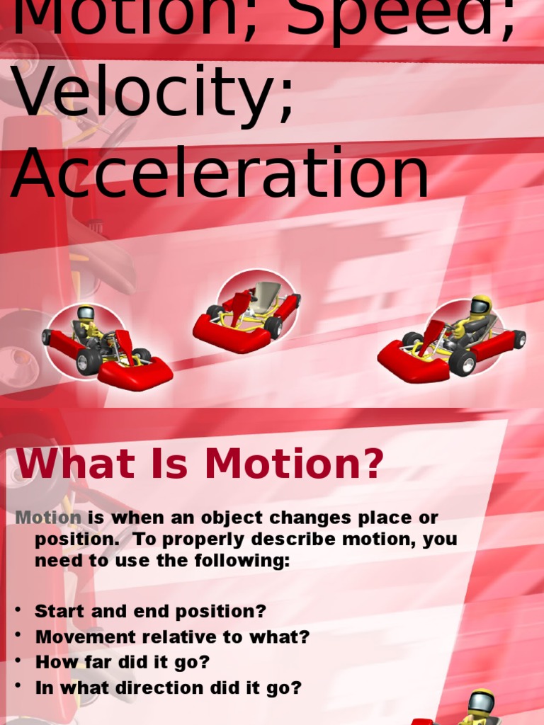 Understanding Motion, Speed, and Acceleration | PDF | Speed | Acceleration