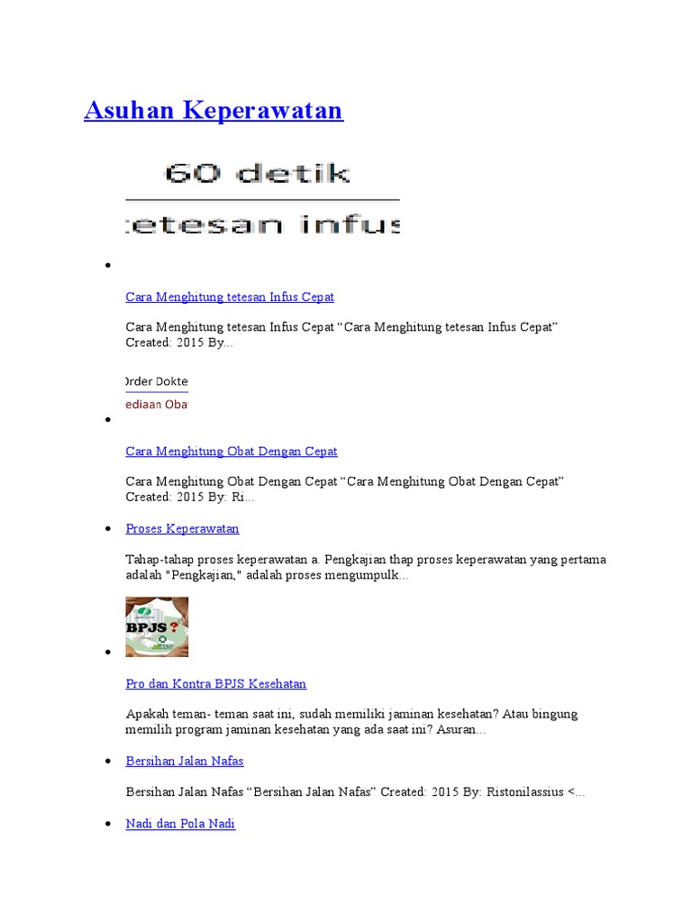 Rumus Tetesan Infus | PDF