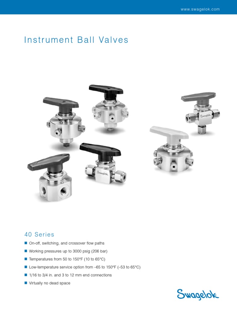 Swagelok Ball Valve | PDF | Valve | Stainless Steel