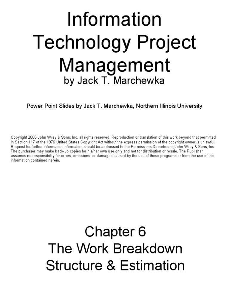 Information Technology Project Management: by Jack T. Marchewka | PDF ...