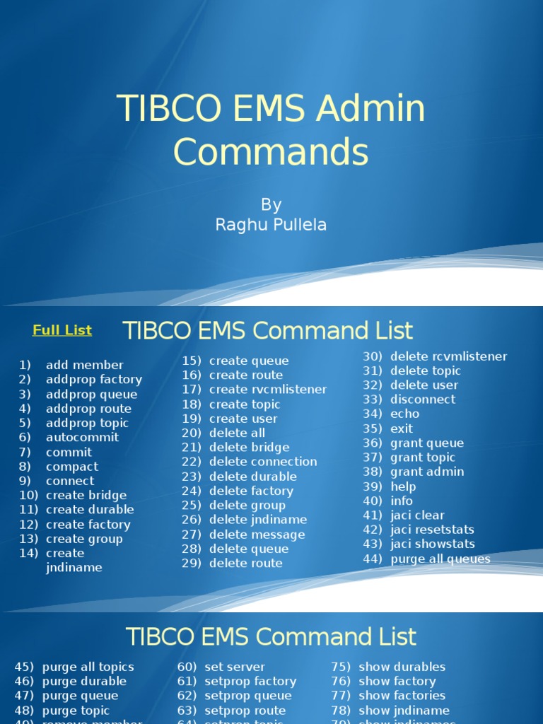 Ems Commands | PDF | Server (Computing) | User (Computing)