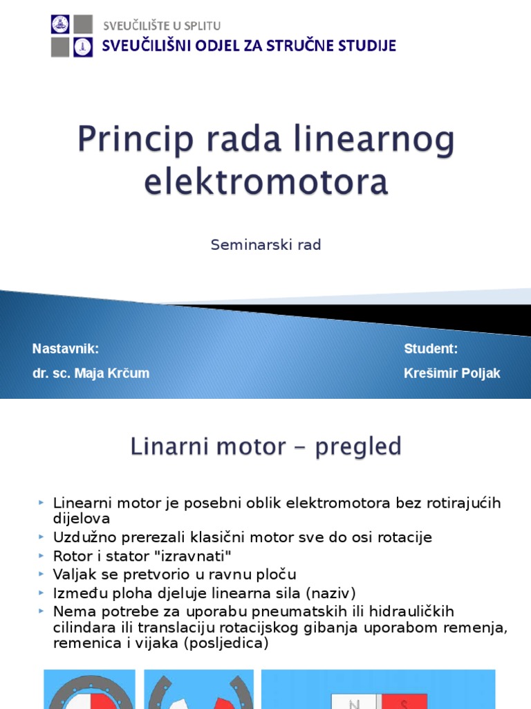 Princip Rada Linearnog Elektromotora | PDF