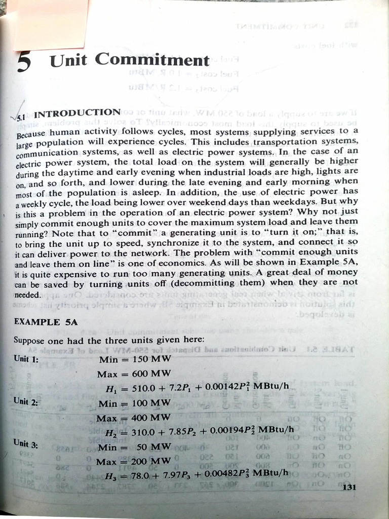 Unit Commitment Notes Pdf Mathematical Optimization Electric 