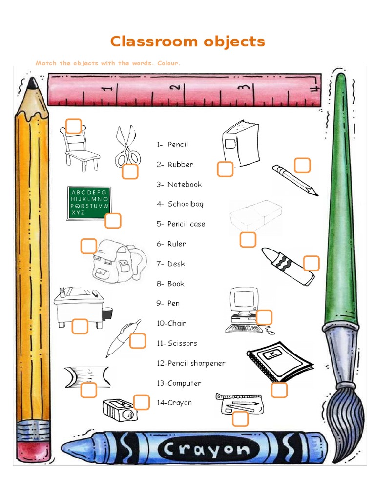 Classroom Object Matching Activity | PDF | Language Arts & Discipline