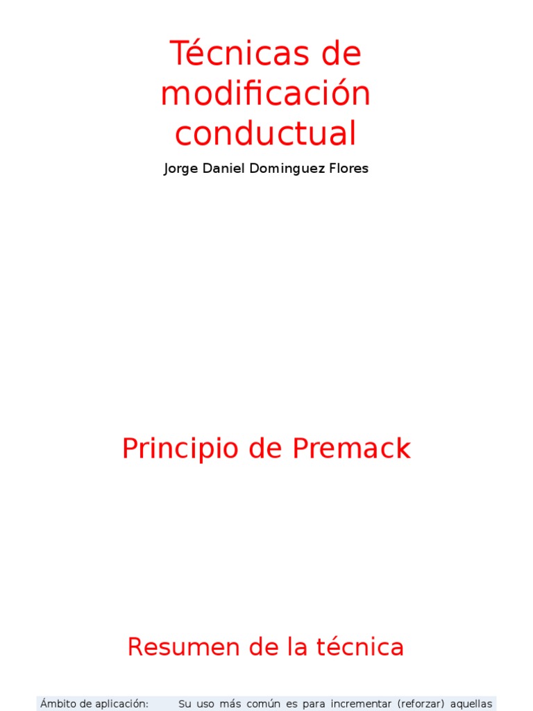Técnicas de Modificación Conductual | PDF | Modificación de ...