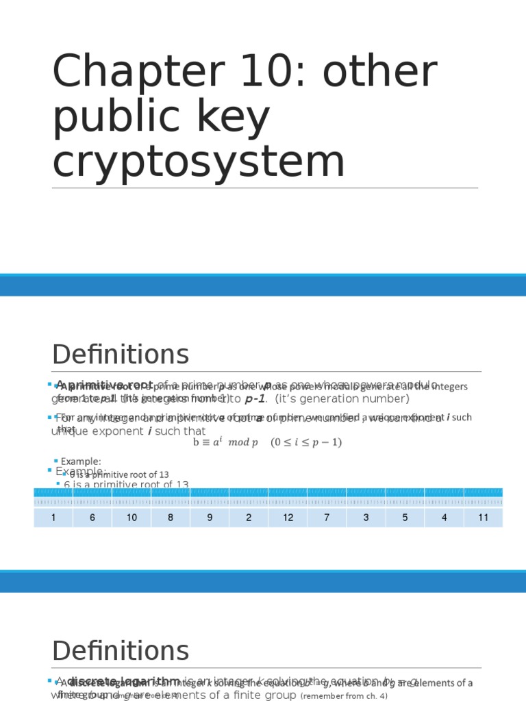 Ch10 D H And Elgamal Algorithms Public Key Cryptography Cryptography