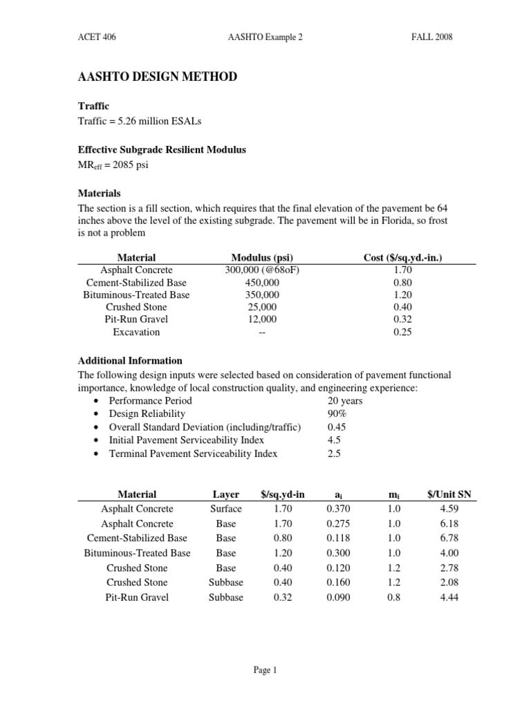 AASHTO Design Example 2 | PDF | Road Surface | Road Infrastructure