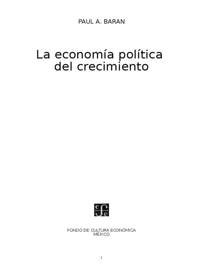 Paul Baran, La Economia Politica Del Crecimiento | PDF | Capitalismo ...
