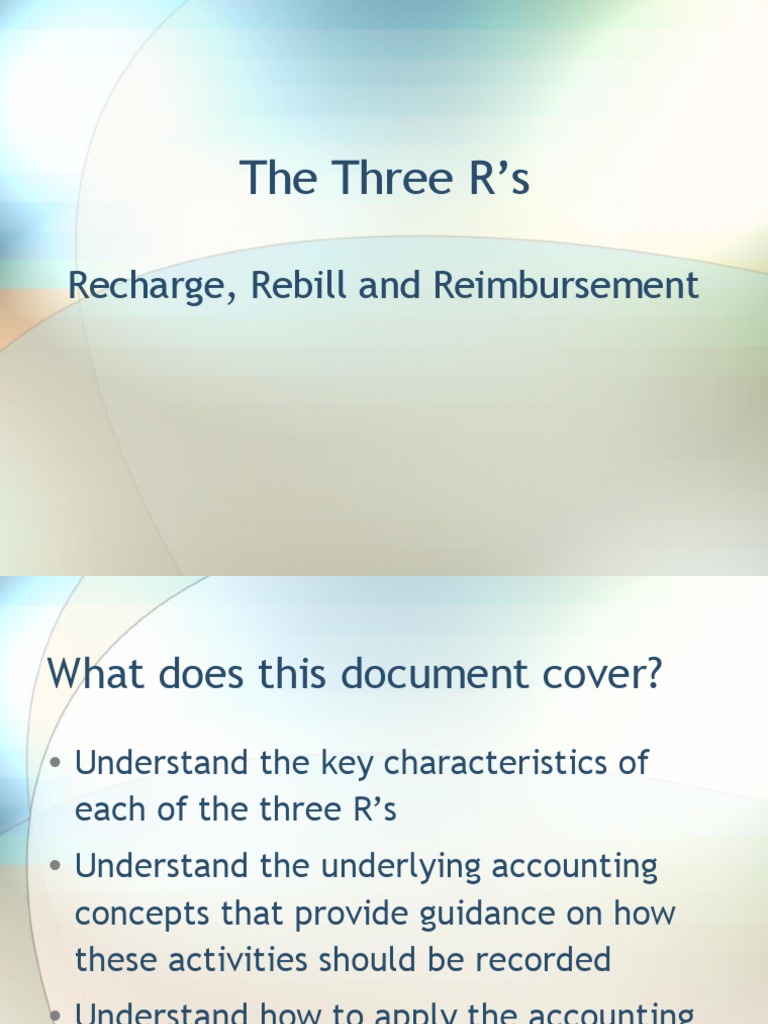 The Three R'S: Recharge, Rebill and Reimbursement | PDF | Rebate ...