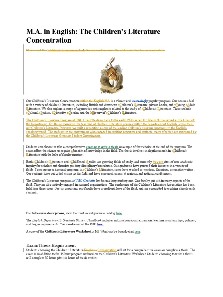 Childrens Lit Draft One - Peer Edited | PDF | Thesis | Postgraduate ...