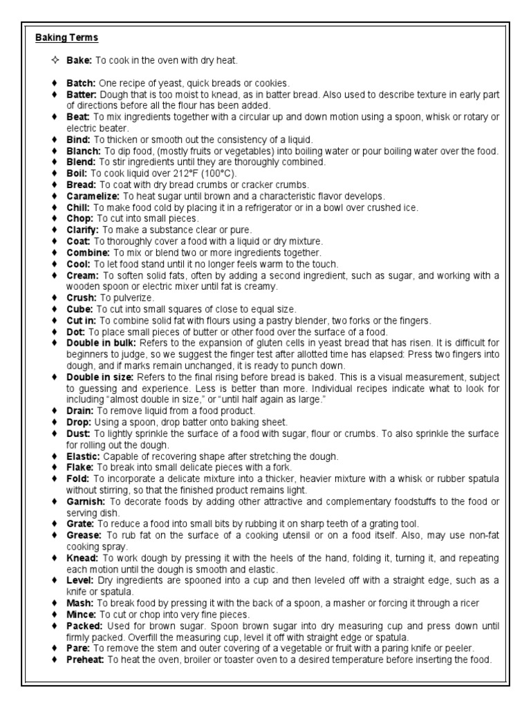 A Comprehensive Guide to Common Baking Terms, Measurements, Equipment ...