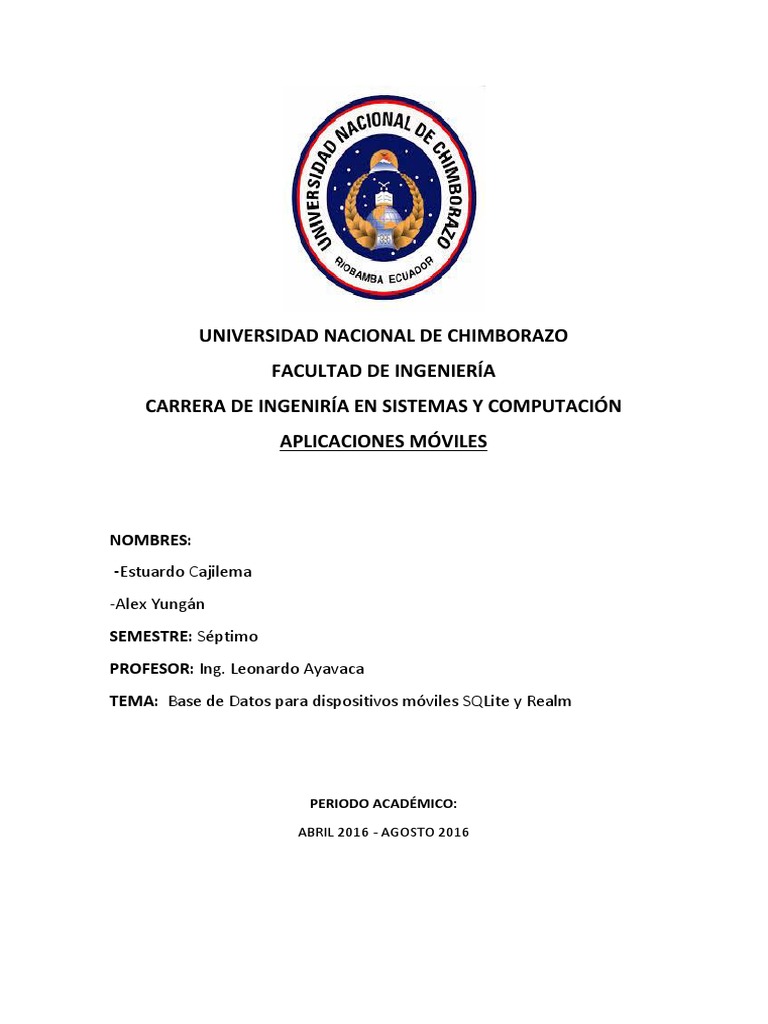 SQLite Realm | PDF | Plataforma cruzada | Bases de datos