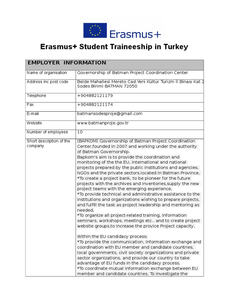 Traineeship Offer Form INCOMING | PDF | Non Governmental Organization ...