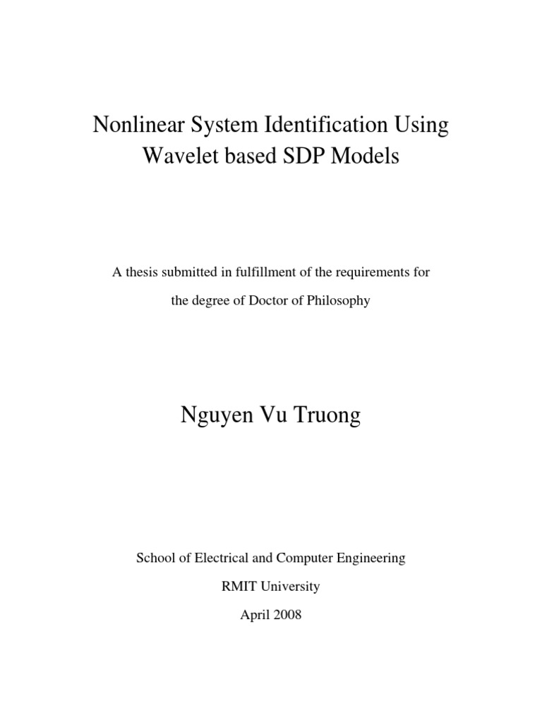 2008 - Nonlinear System Identification Using Wavelet Based SDP Models ...