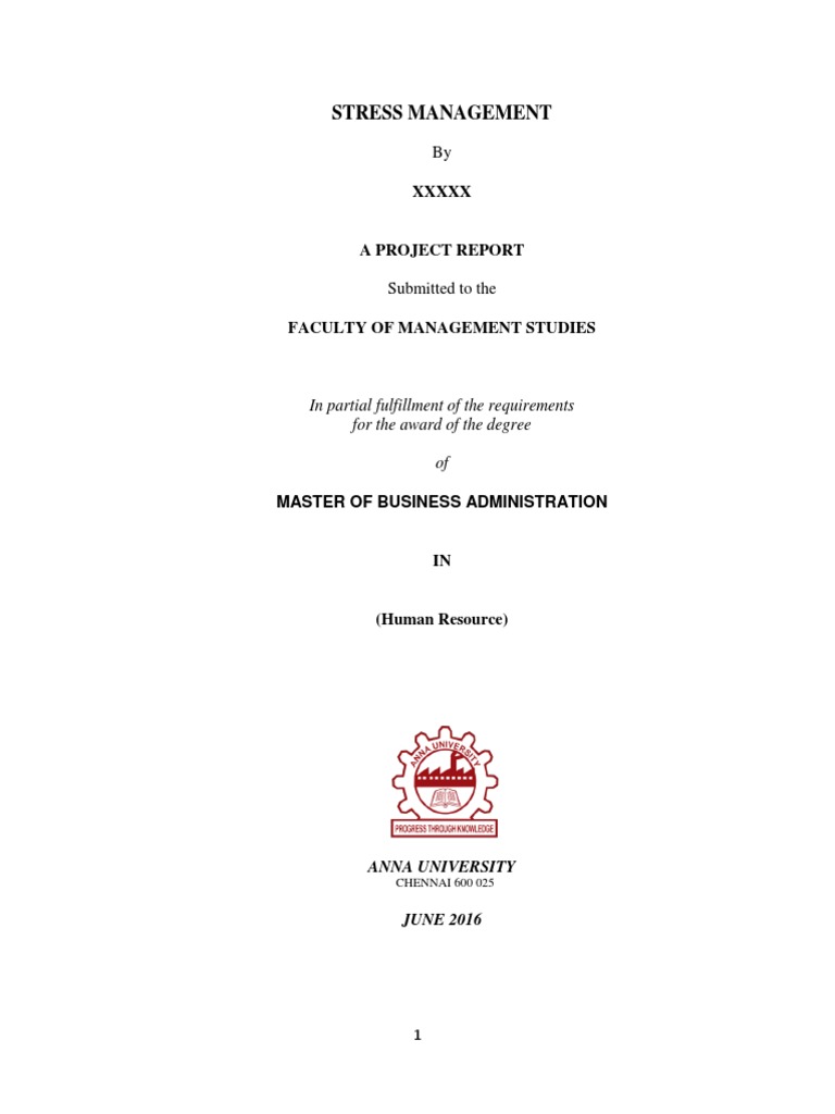 A Study On Stress Management | PDF | Occupational Stress | Retail