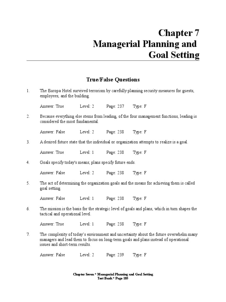Chap 7 | PDF | Goal Setting | Goal